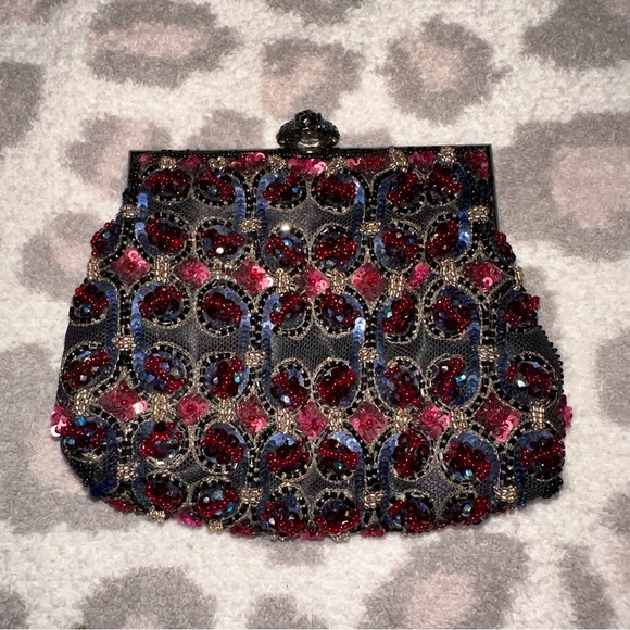 larisa barrera | Bags | New Red Black Sparkle Evening Bag Larisa ...